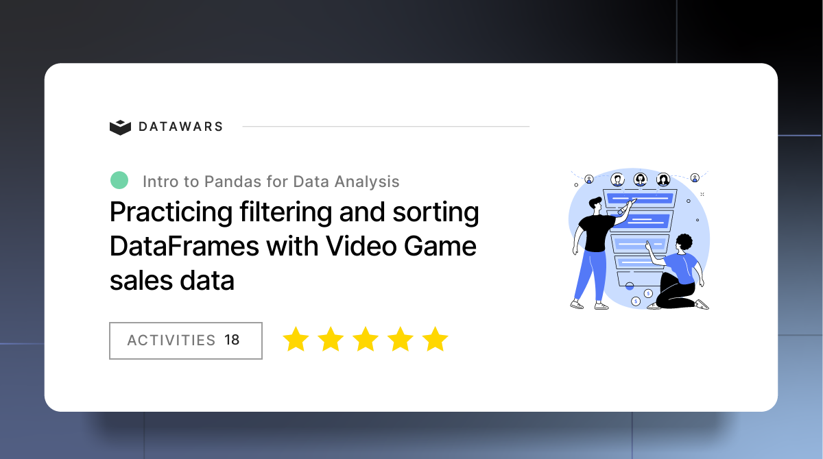 Practicing filtering and sorting DataFrames with Video Game sales data | Free Data Science ...