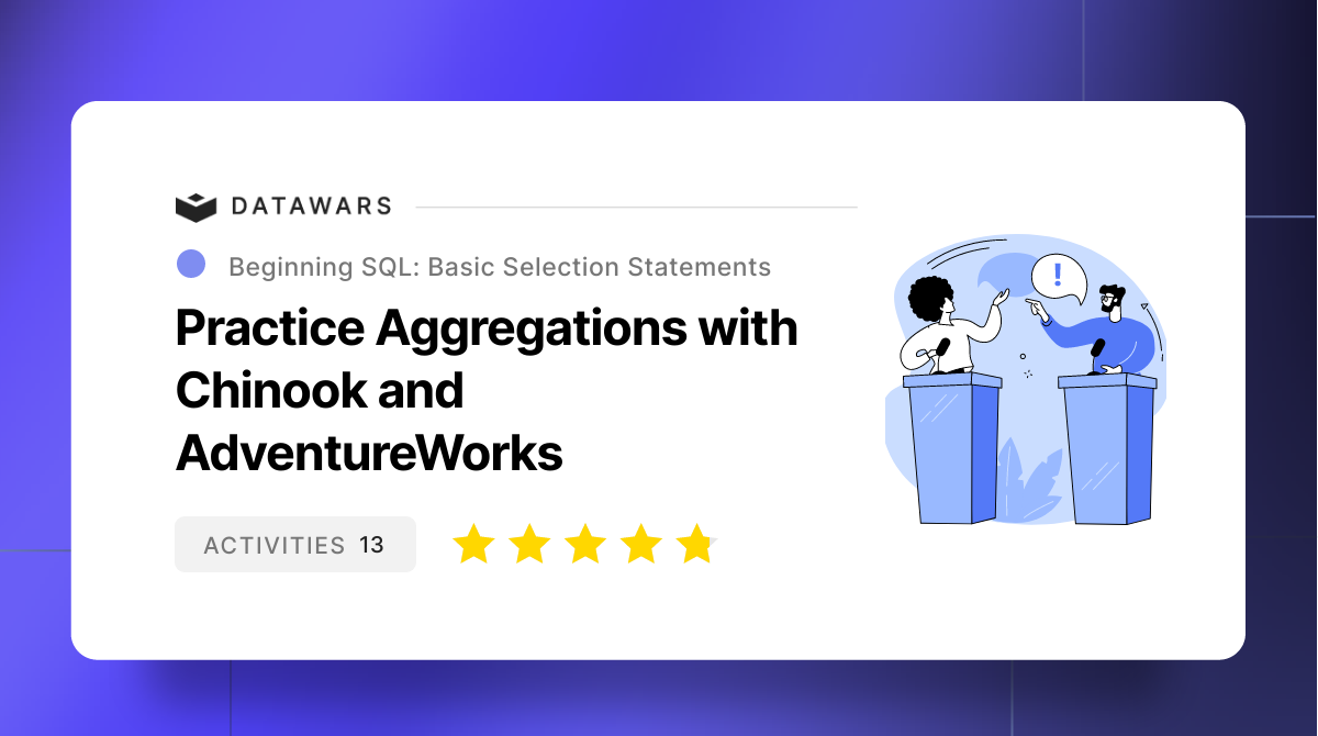 Practice Aggregations with Chinook and AdventureWorks | Free Data Science Project | Data Wars