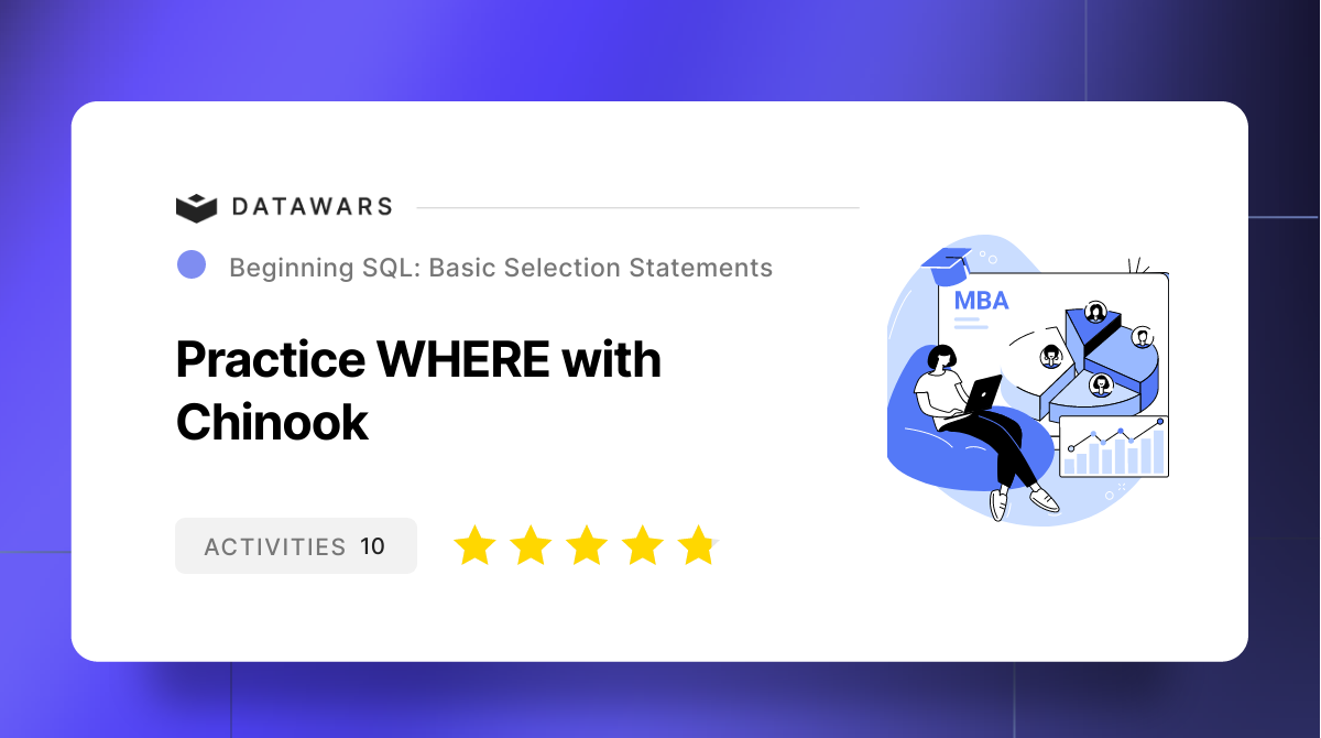 Practice WHERE with Chinook | Free Data Science Project | Data Wars