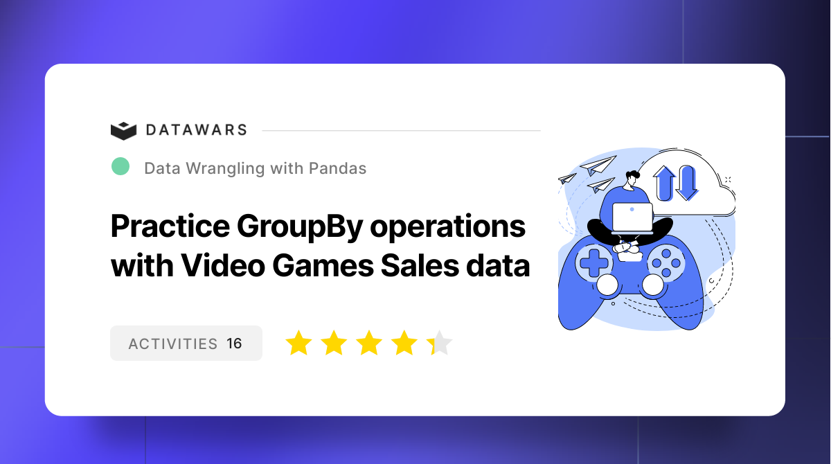 Practice GroupBy operations with Video Games Sales data | Free Data Science Project | Data Wars
