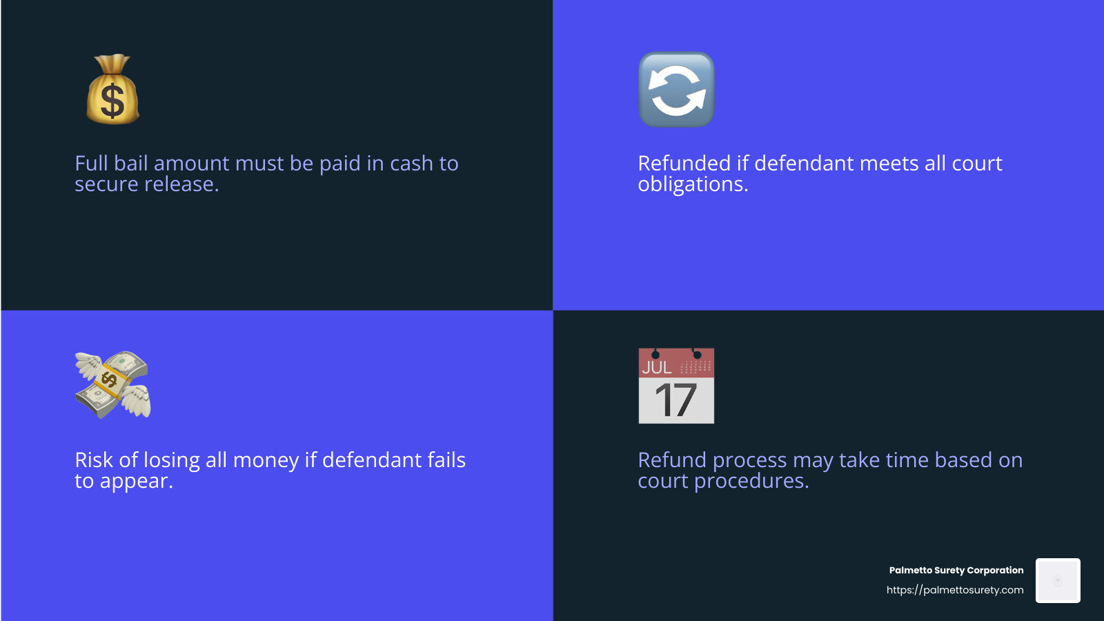 Cash Bonds in Court: A Beginner's Guide - Palmetto Surety Corporation