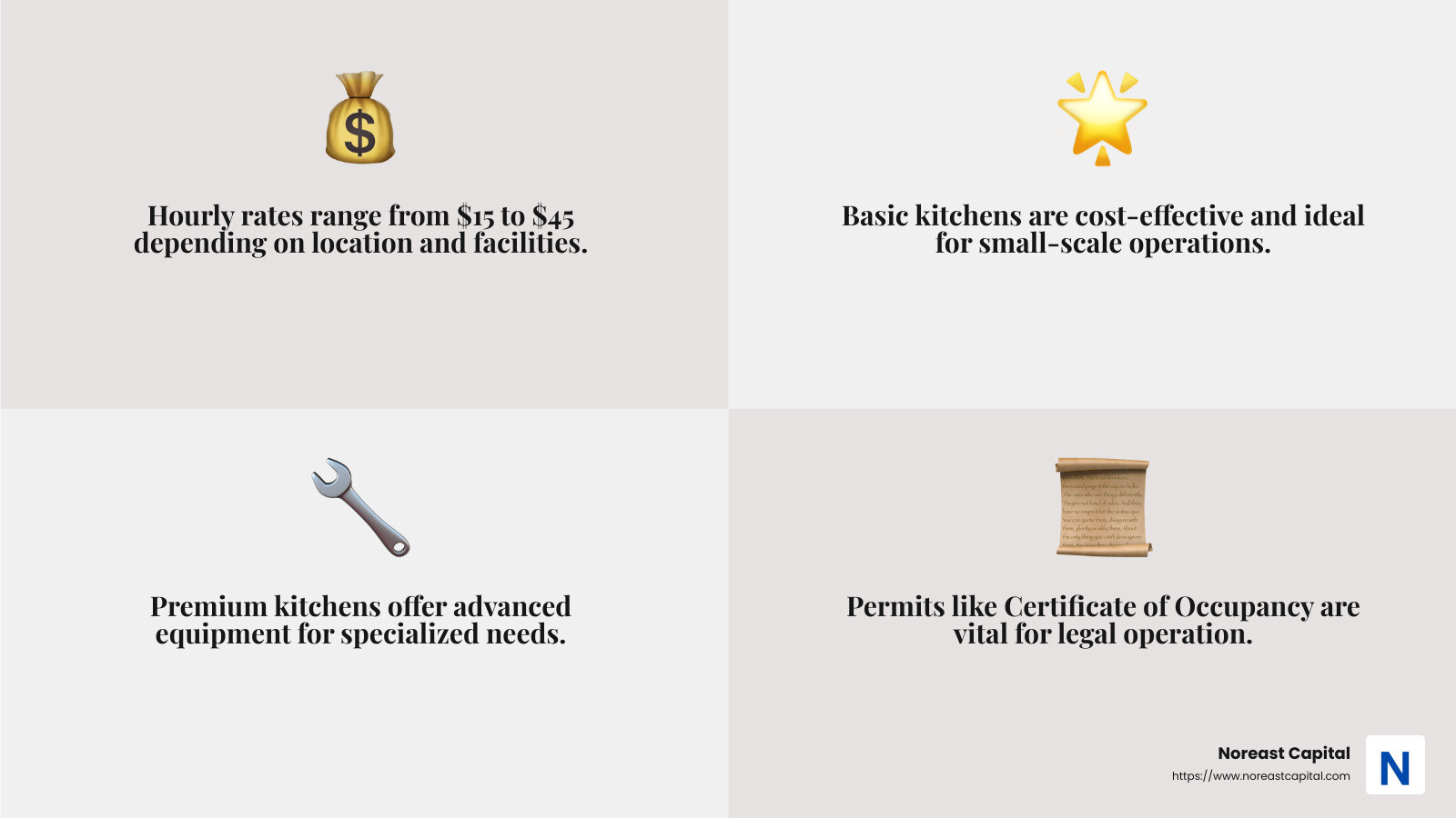 Guide to Renting Commercial Kitchens: Noreast Capital