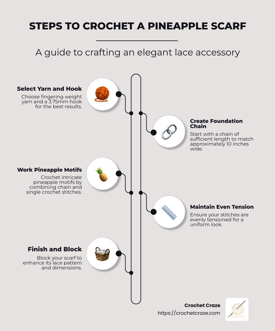 Pineapple Perfection: A Step-by-Step Guide to Crocheting a Scarf