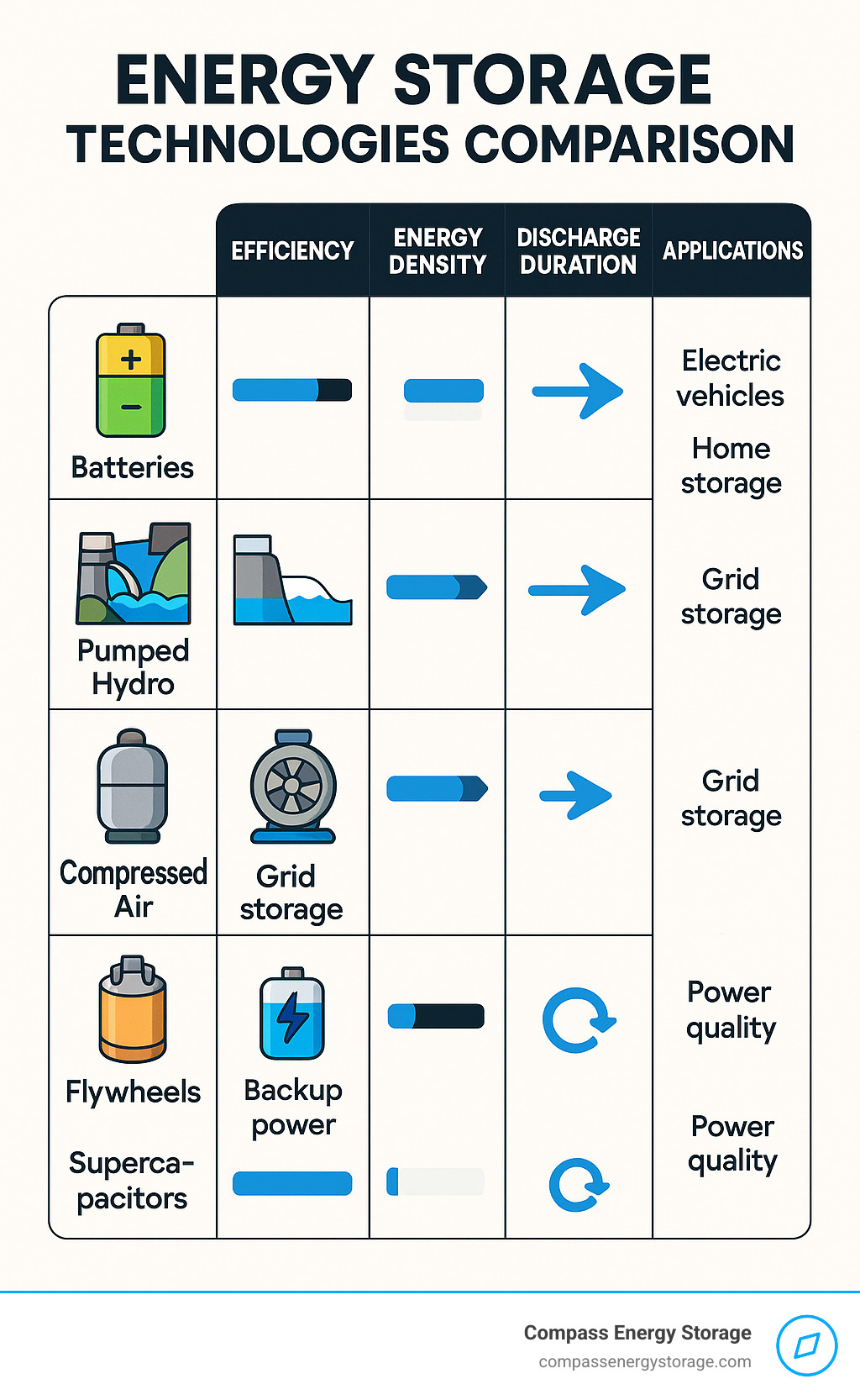 energy storage technologies comparison: Top 5 Powerful Winners 2025