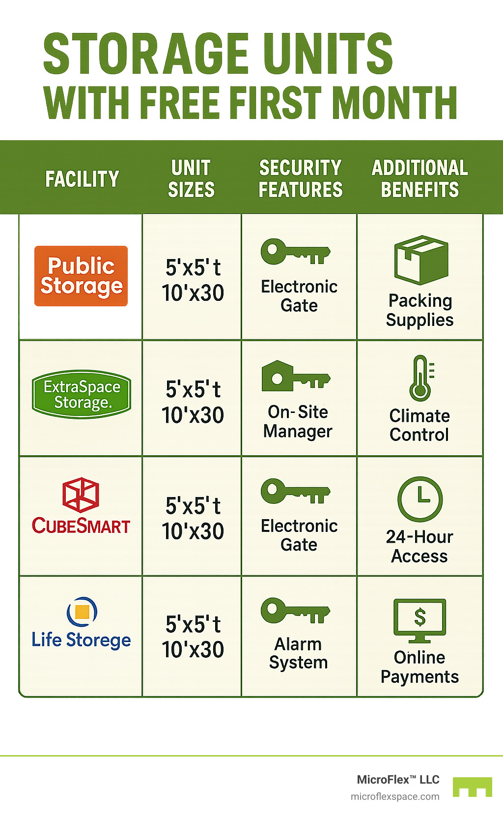 storage near me 1st month free Top 5 Best Deals 2025
