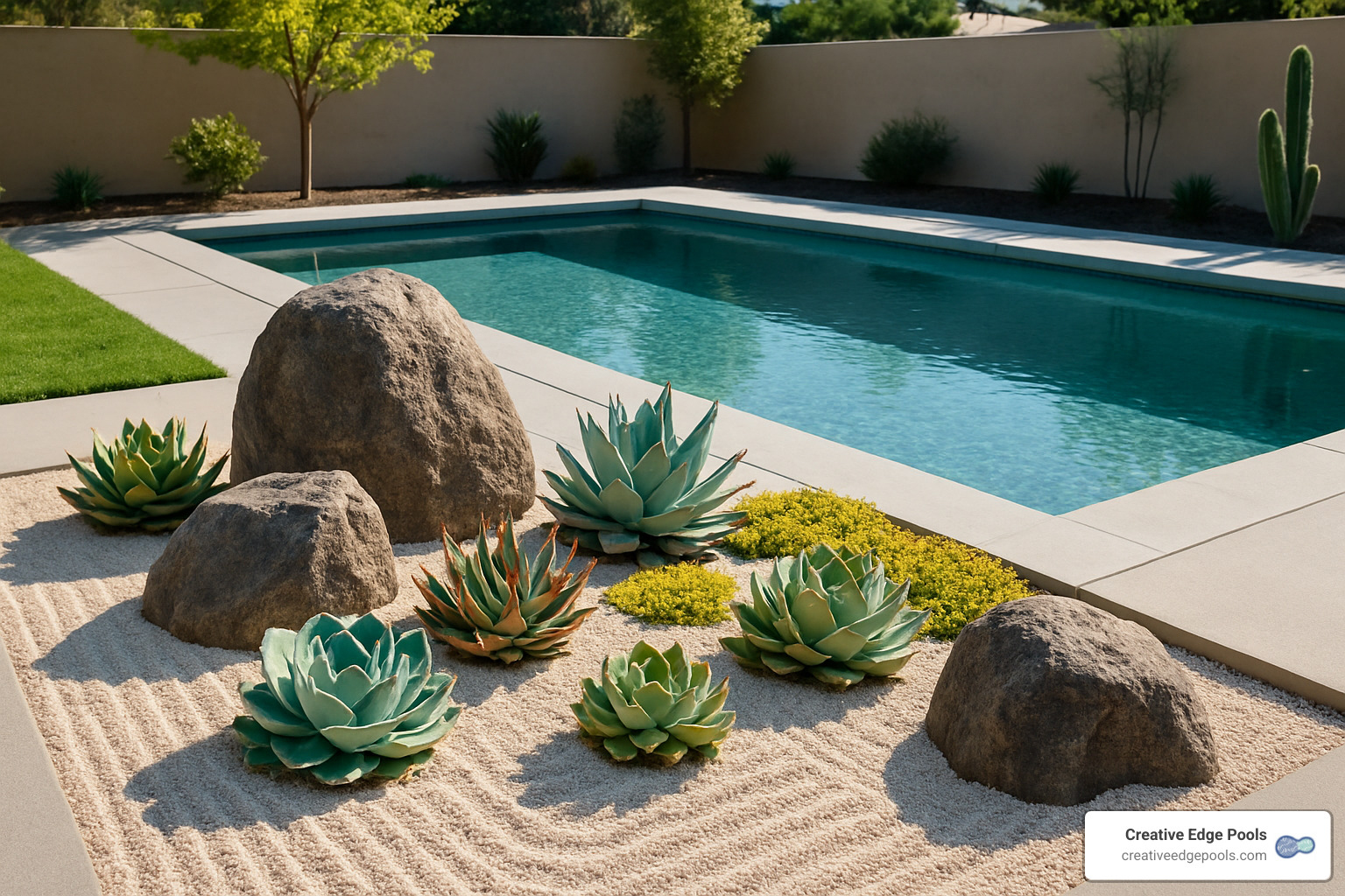 Inground pool landscaping around pool with rocks: 12 Stunning Ideas 2025