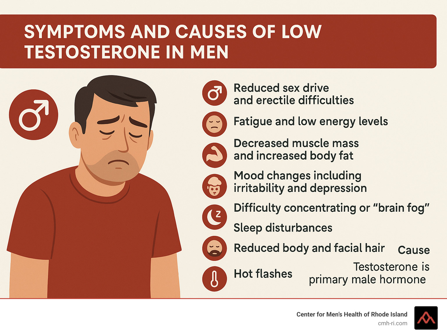 Low testosterone symptoms in men: 10 Warning Signs 2025