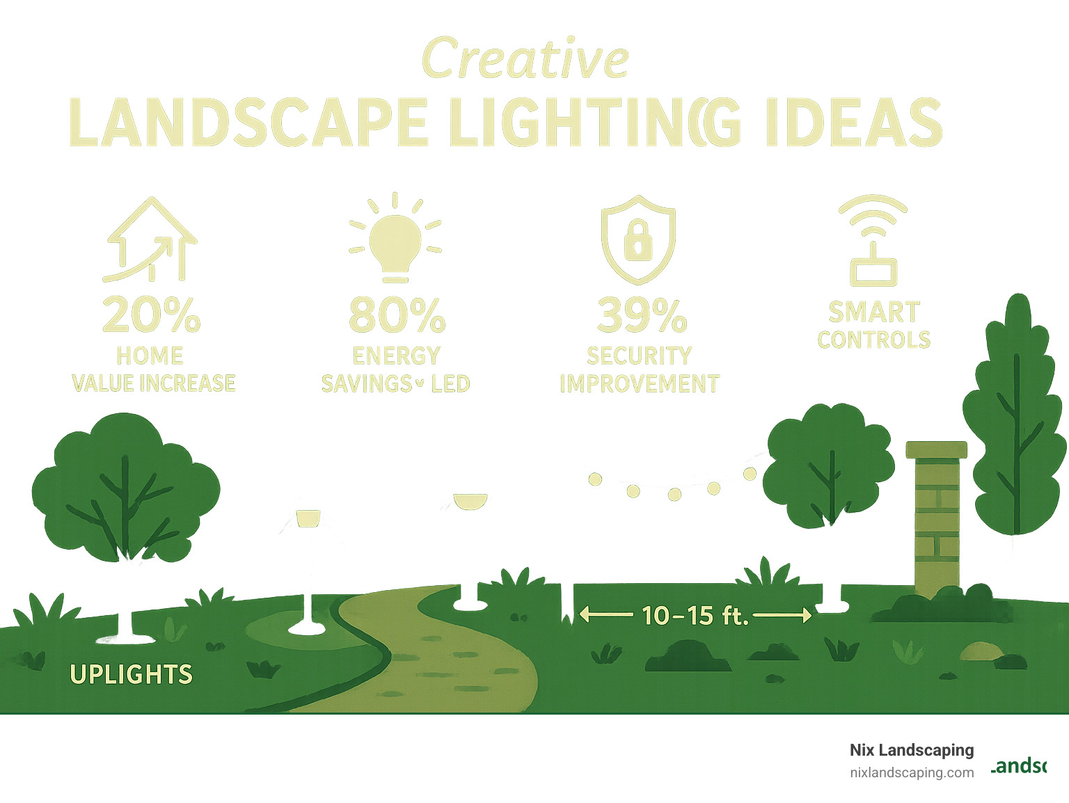Creative landscape lighting ideas: 10 Stunning Ways 2025