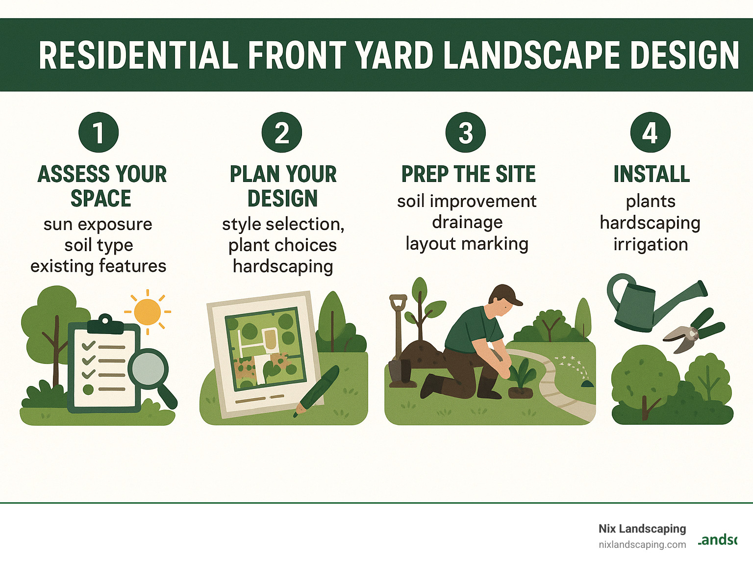 Residential front yard landscape design: Fab 101
