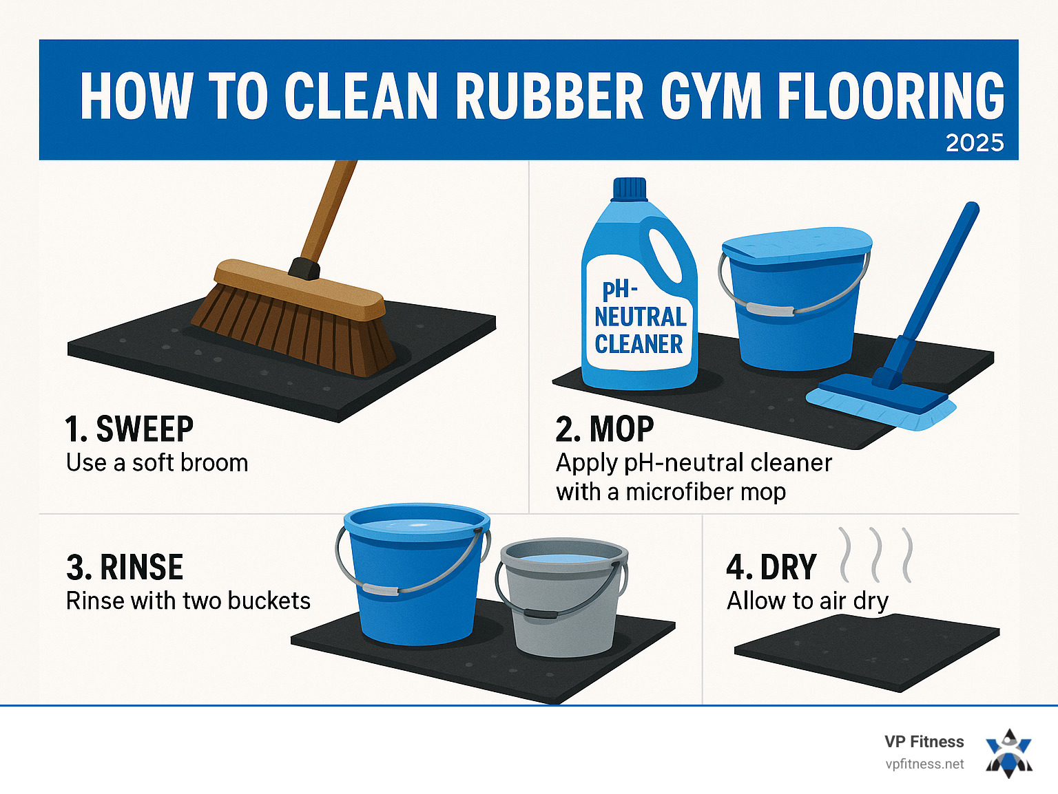 How to clean rubber gym flooring: 4 Perfect Steps