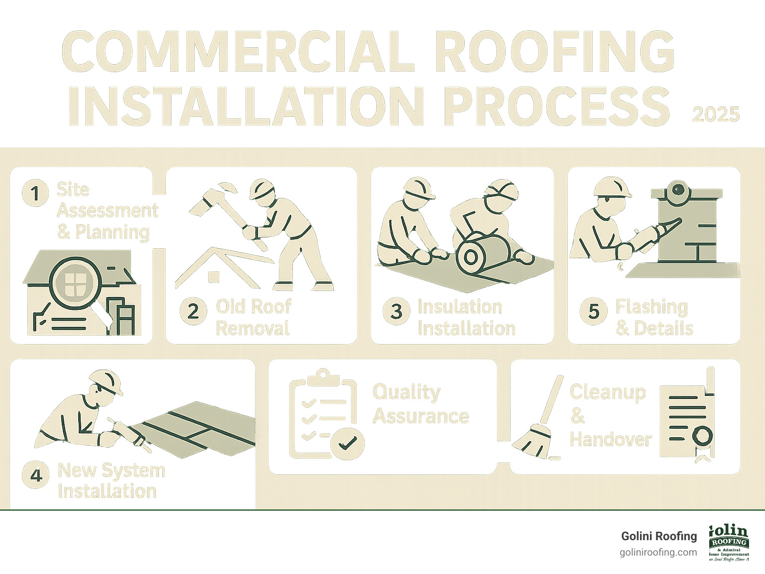 Commercial Roofing Installation Process: 7 Best Steps