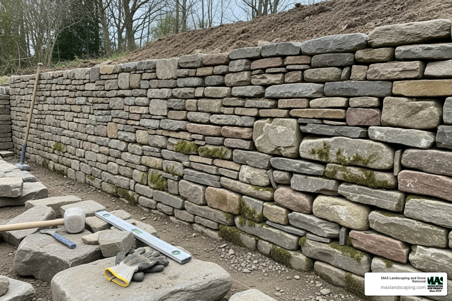 Natural Rock Retaining Wall: 4 Easy Steps
