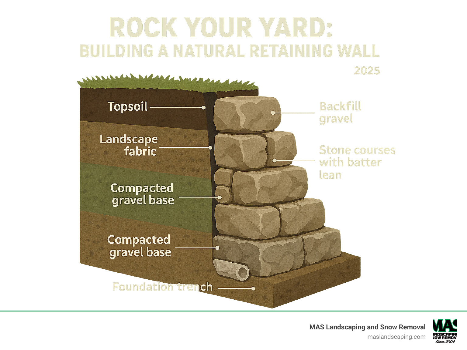 Natural Rock Retaining Wall: 4 Easy Steps