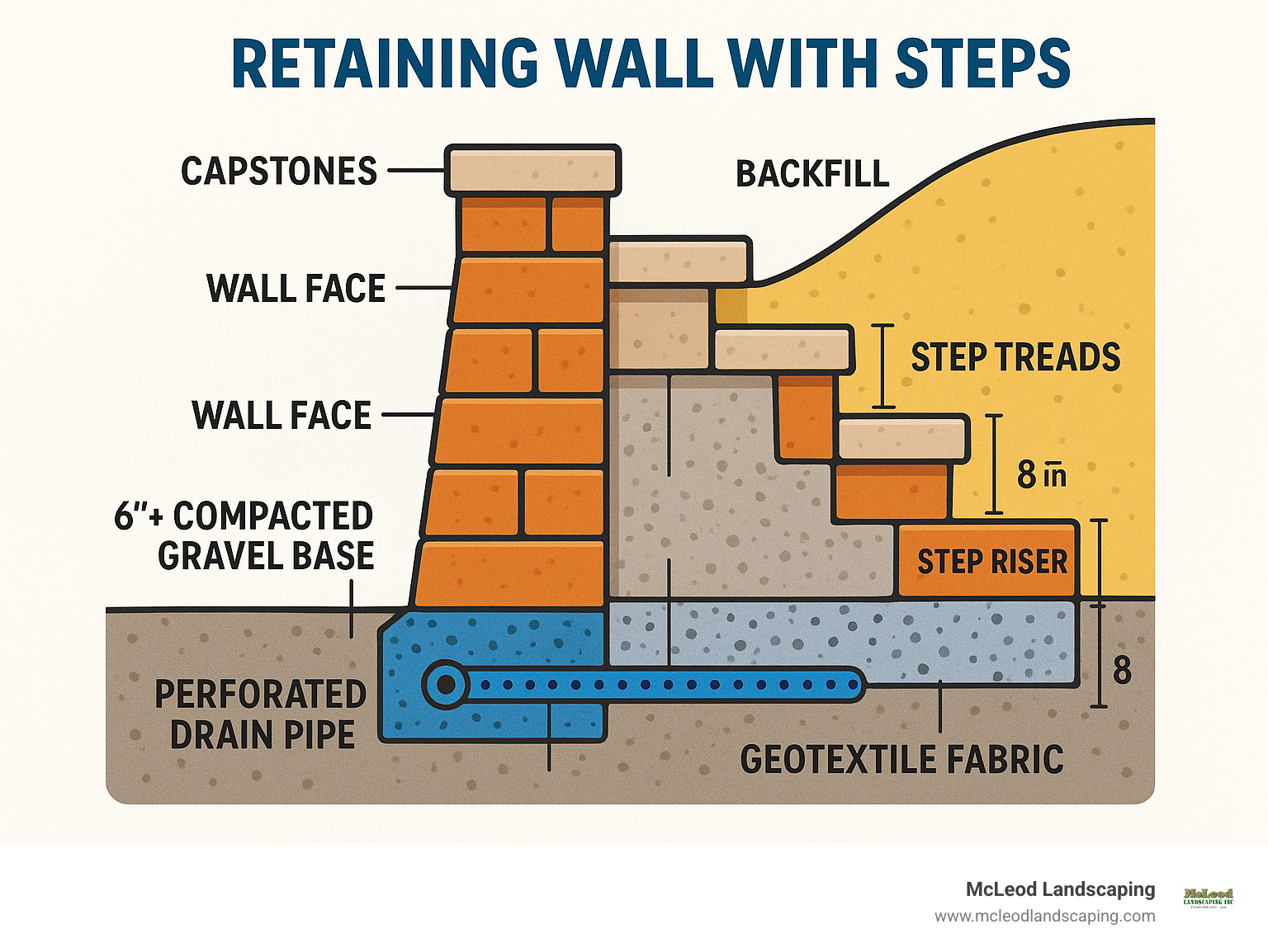 Retaining wall with steps: Stunning 2025 Design