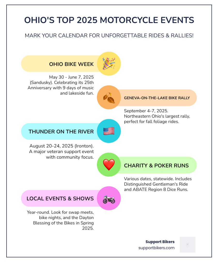 Ohio motorcycle events 2025 schedule: Top 3 Premier Rides!