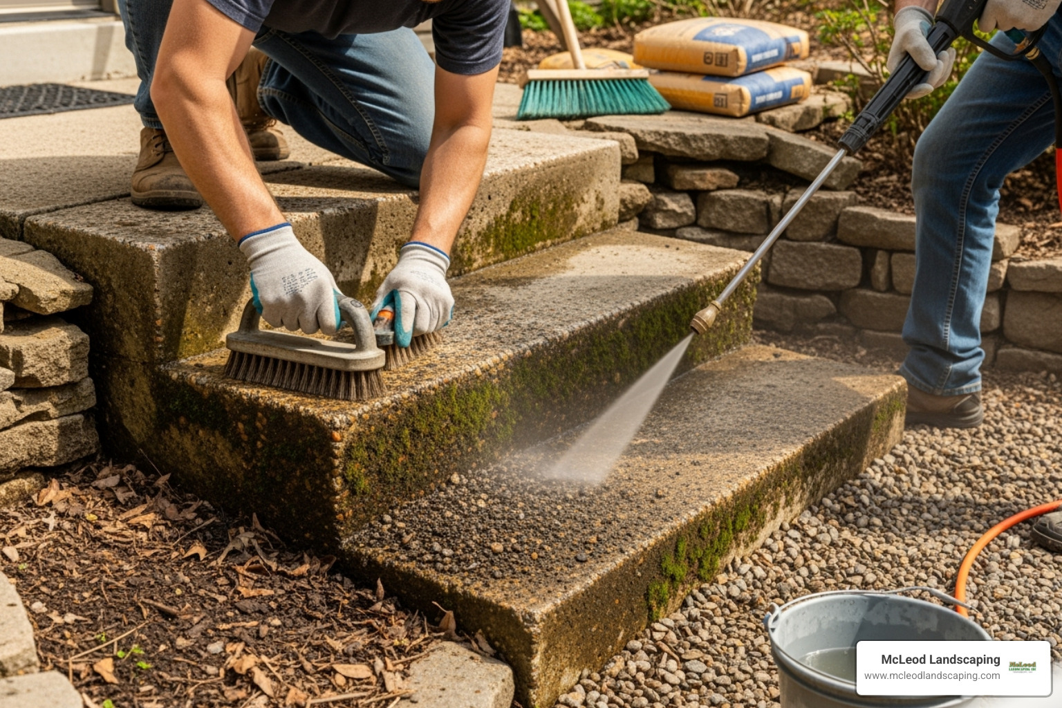Brick by Brick: Transforming Your Concrete Staircase – McLeod Landscaping