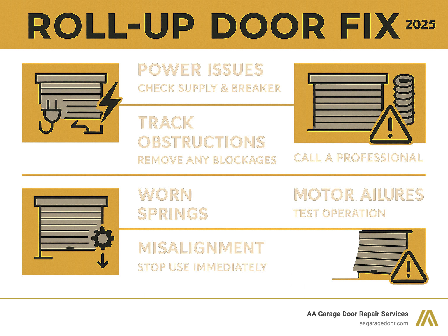 Don't Get Rolled Over: Quick Fixes for Your Roll Up Door - AA Garage ...