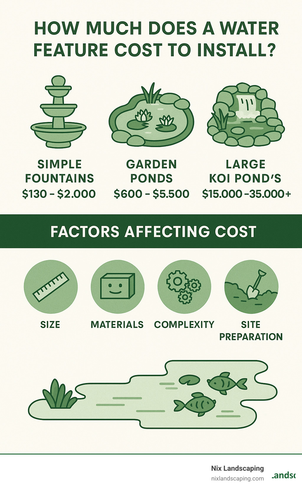 How much does a water feature cost to install: Top 3 Value