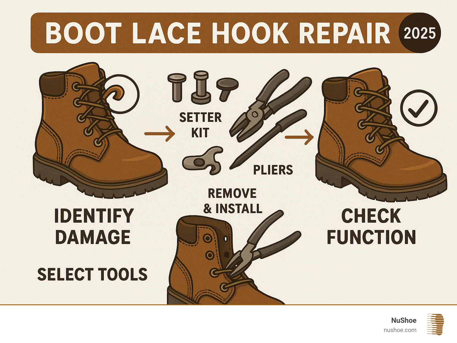 Boot lace hook repair: Easy 2-Step Guide