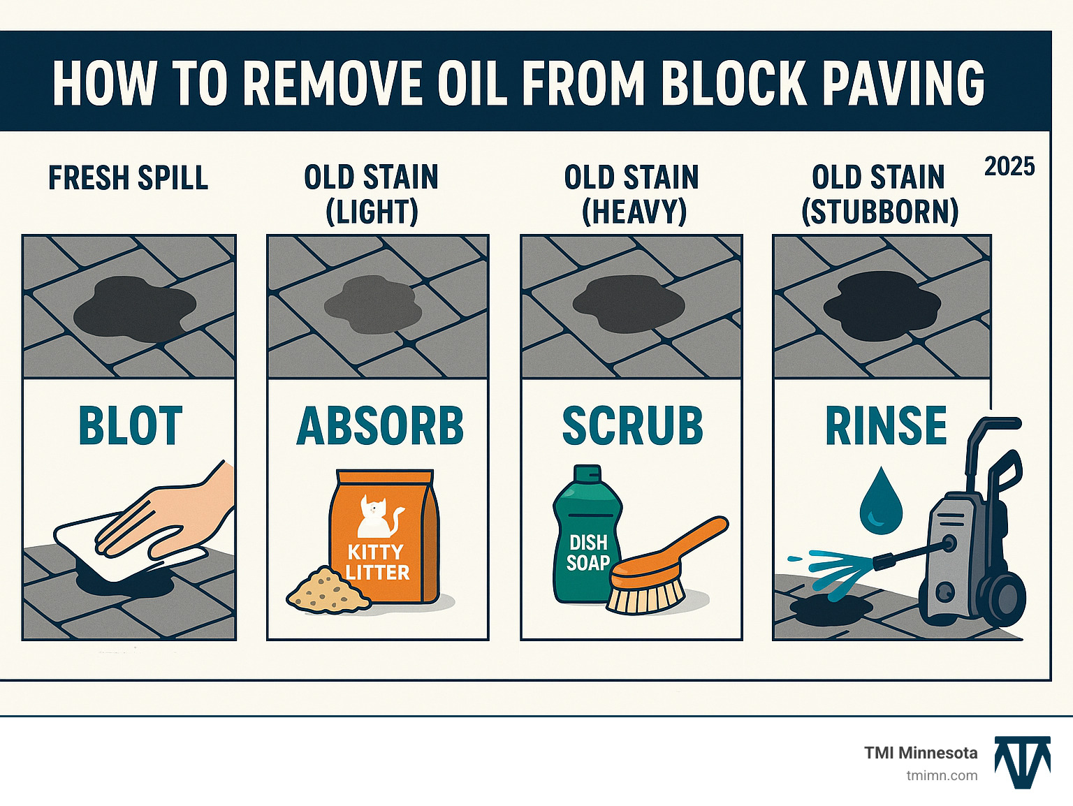 How to remove oil from block paving driveway: Quick 2025 Fix