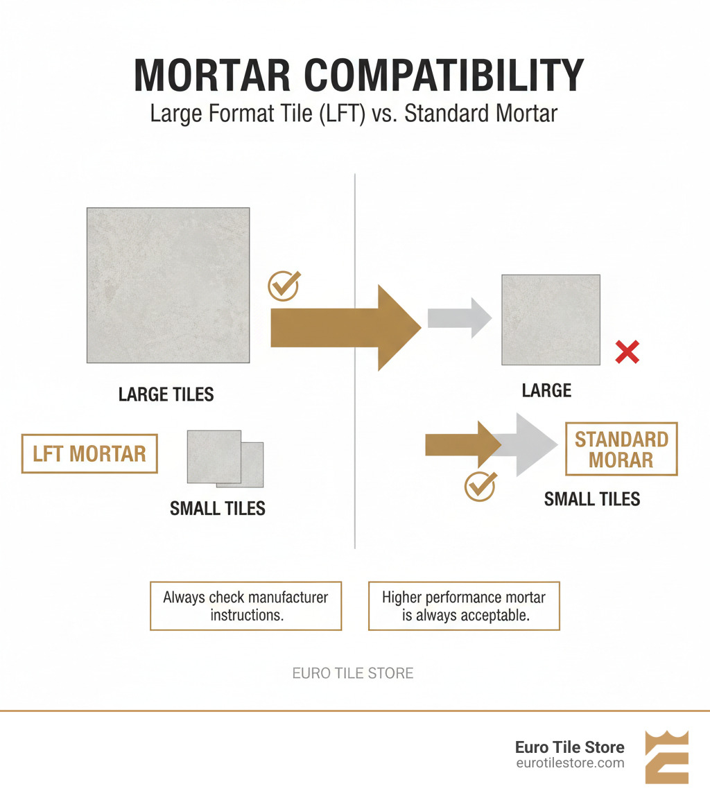 Can I use large format tile mortar on small tiles? 1 Safe Answer