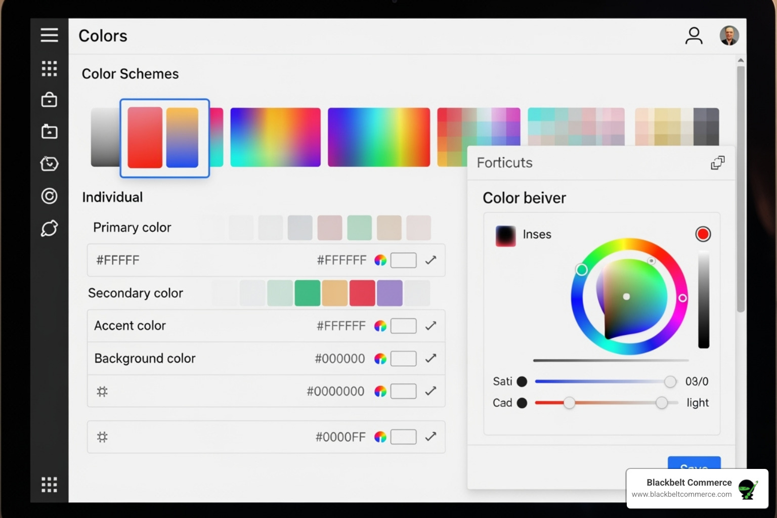 Best practice for color theme in shopify website: Top