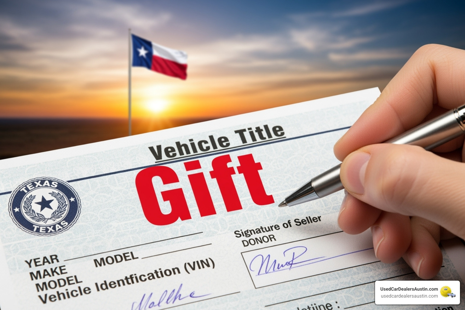 Gift car title Texas: 4 Easy Steps