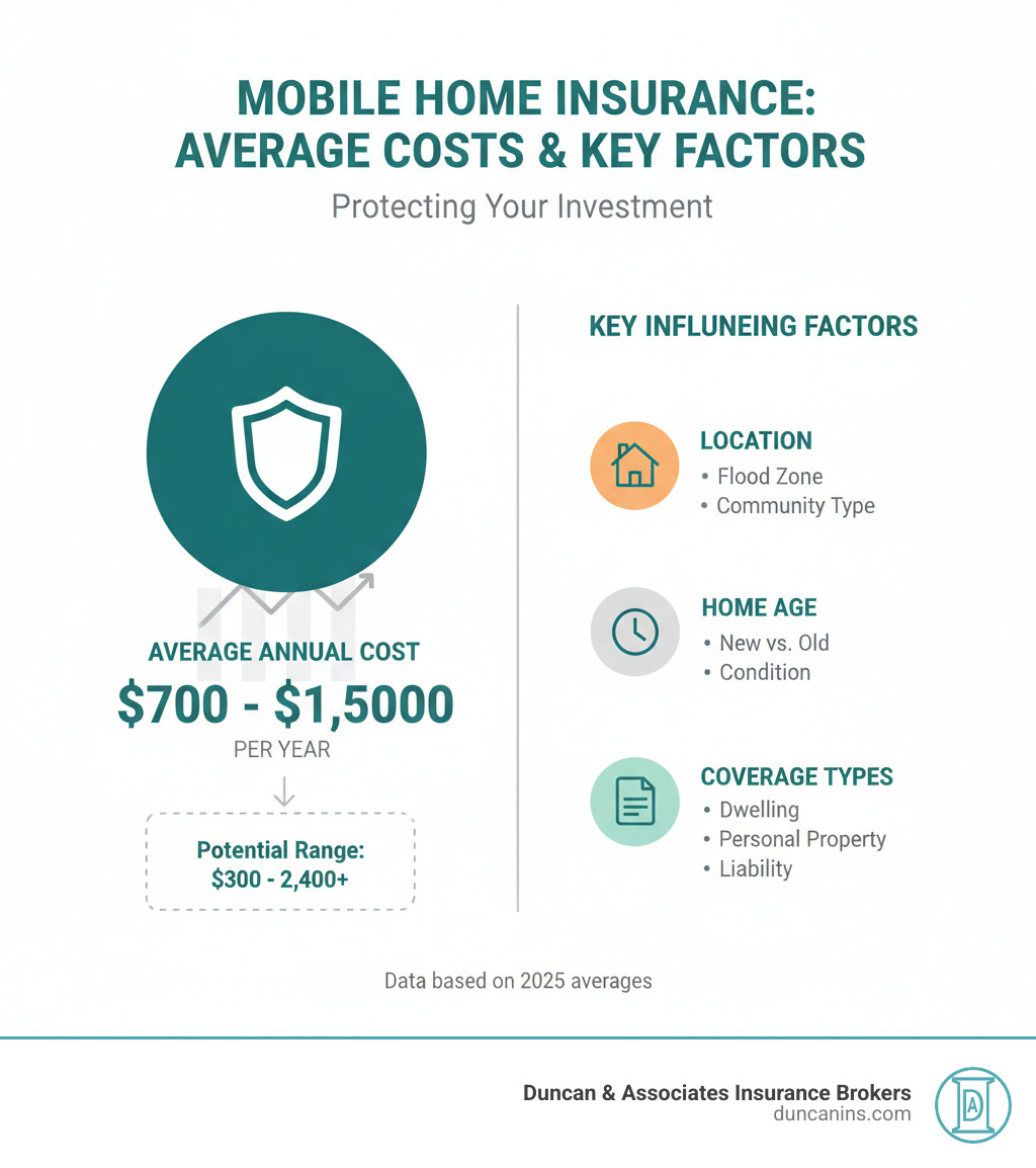 What is the average price for mobile home insurance 25
