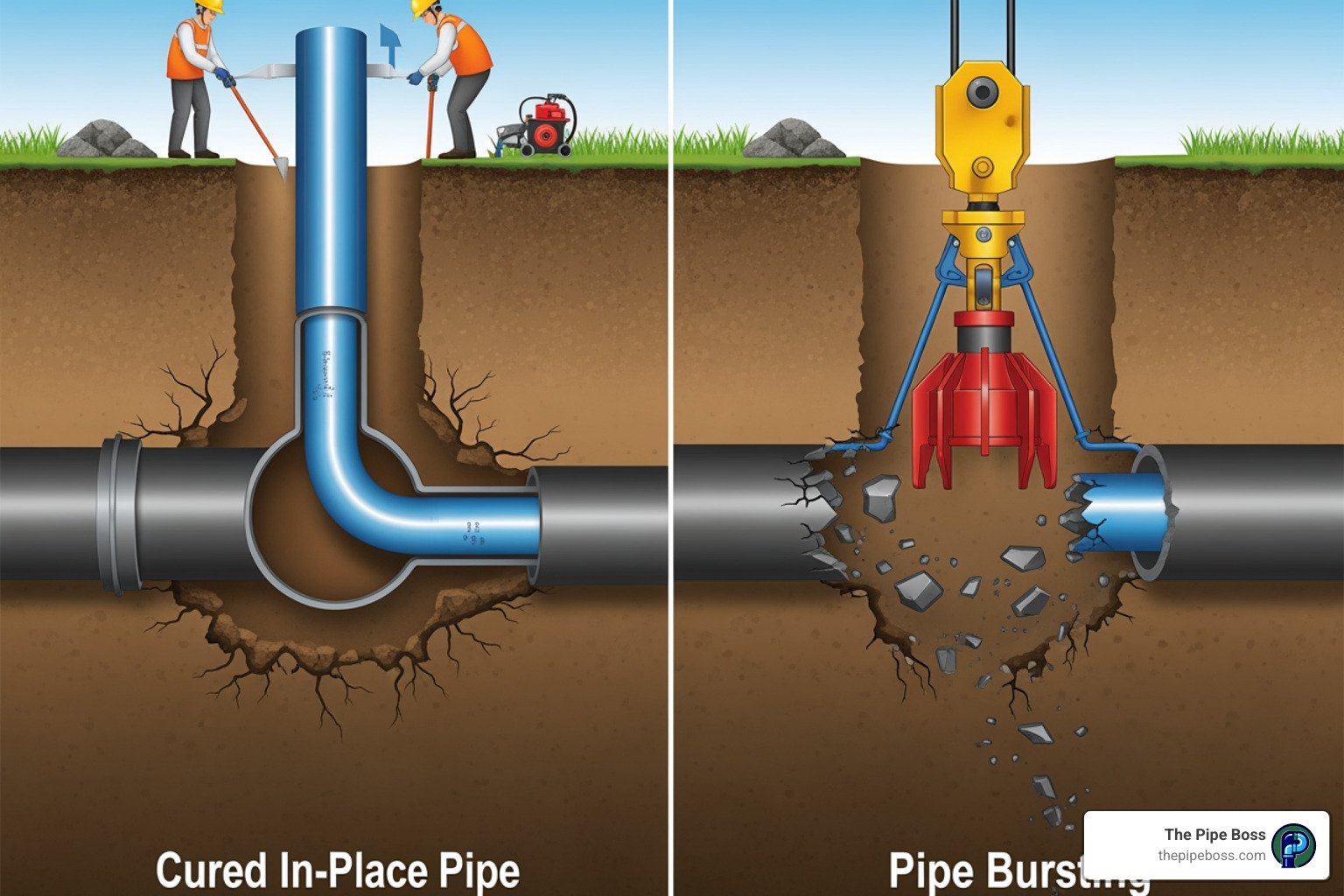 How does trenchless pipe repair work: 2 Magic Methods