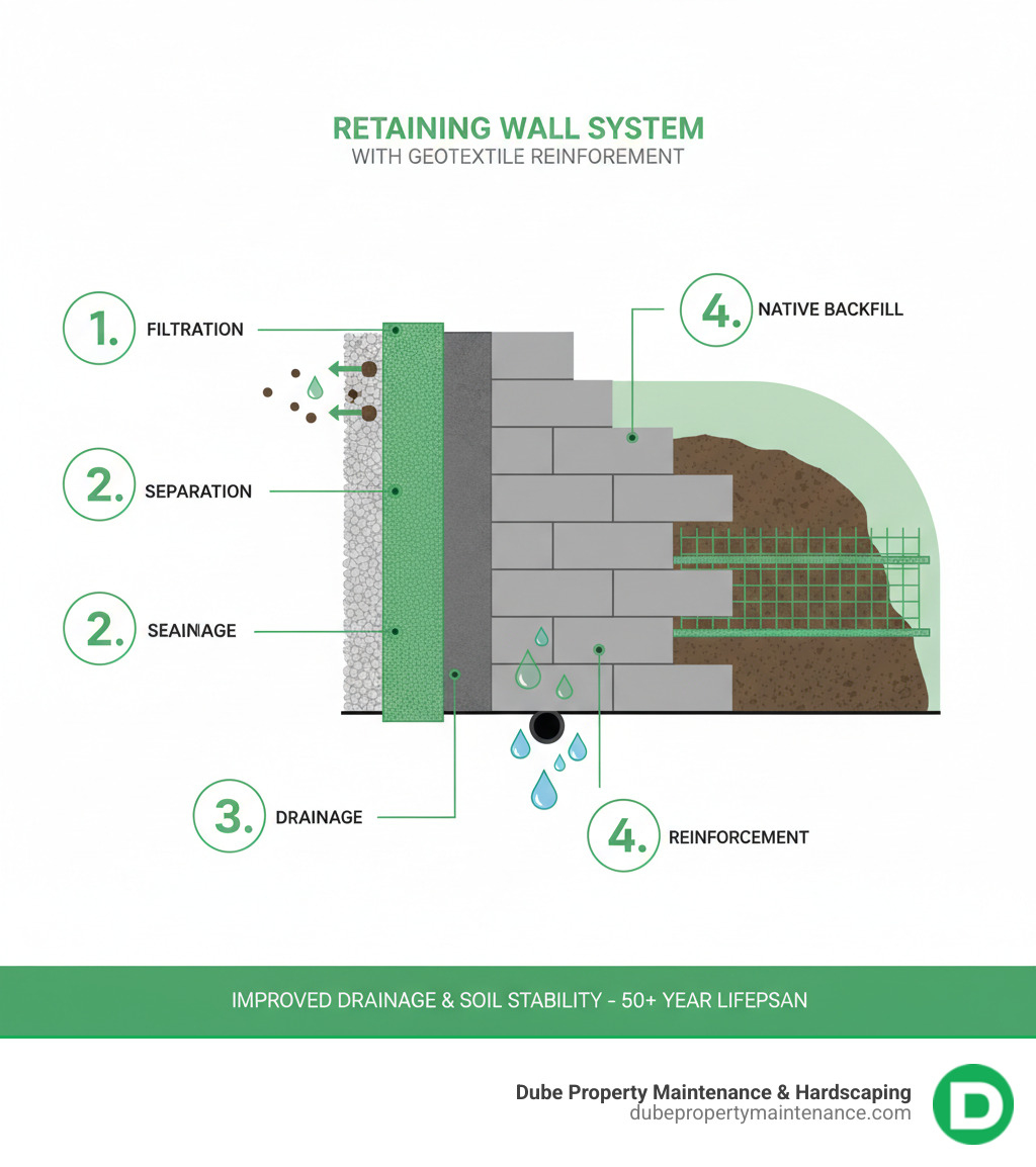 Retaining wall with geotextile reinforcement: #1 Best
