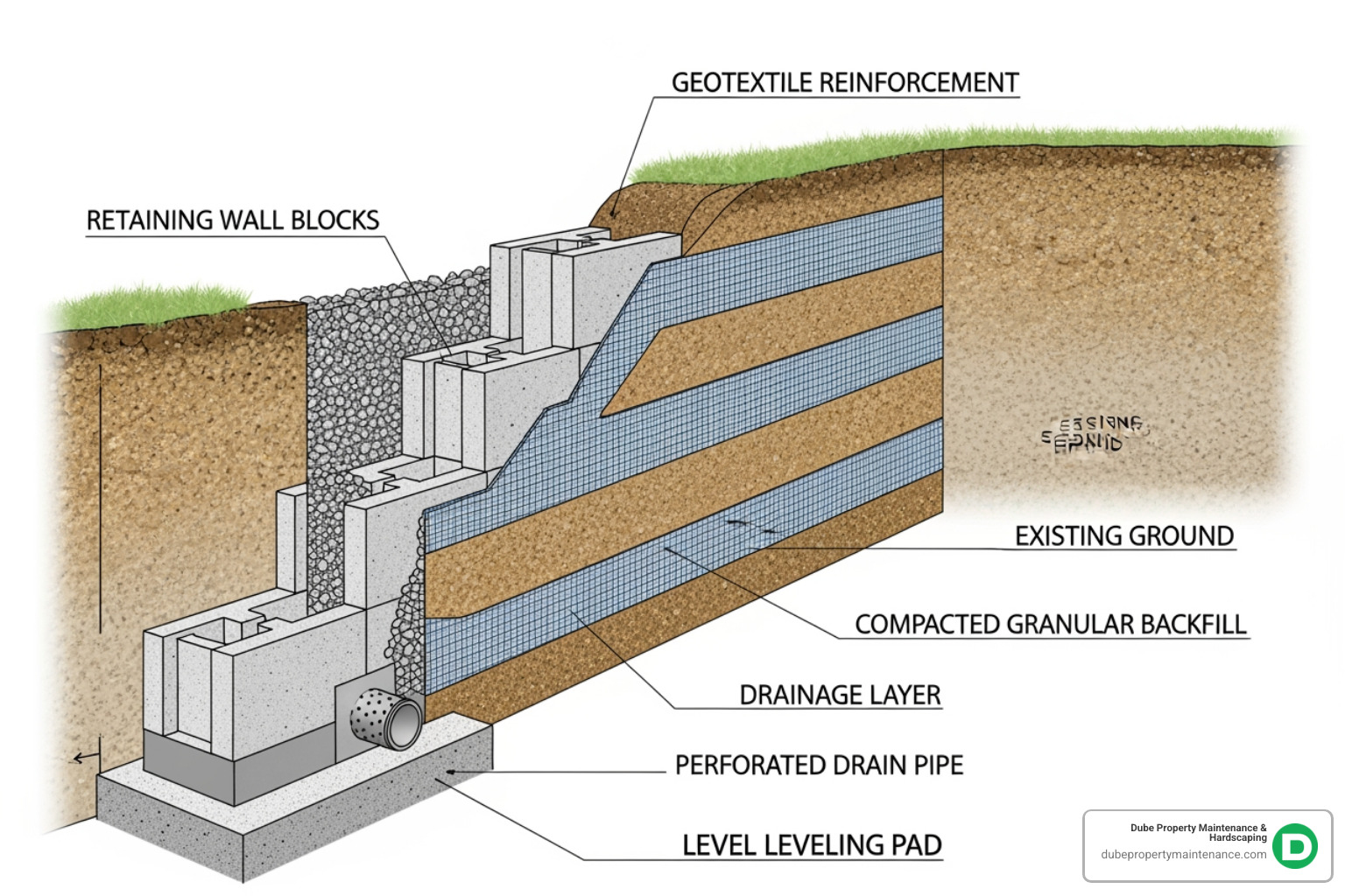 Retaining wall with geotextile reinforcement: #1 Best