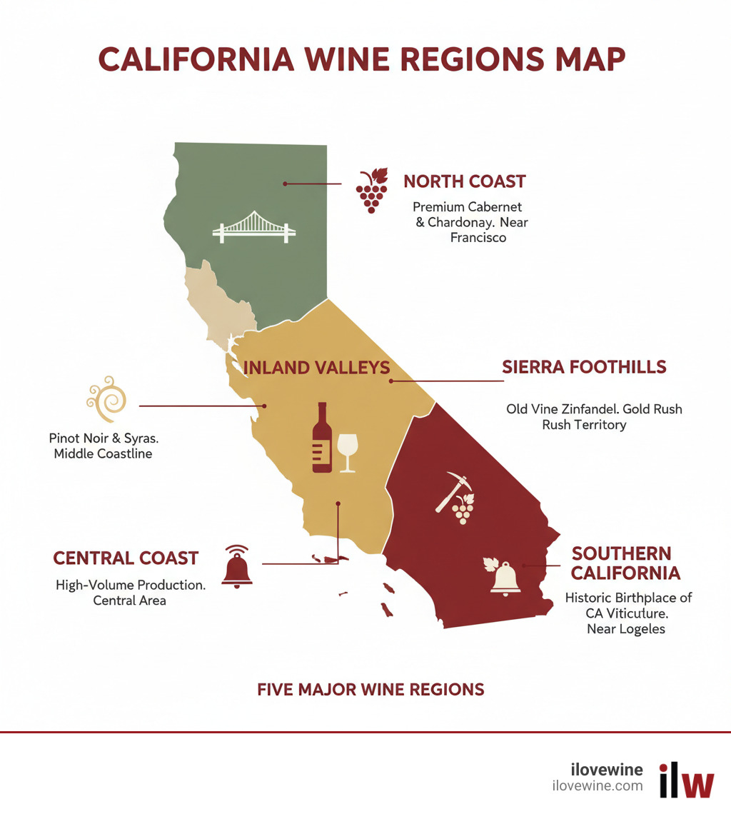California wine regions map: Uncork 5 Golden Gems
