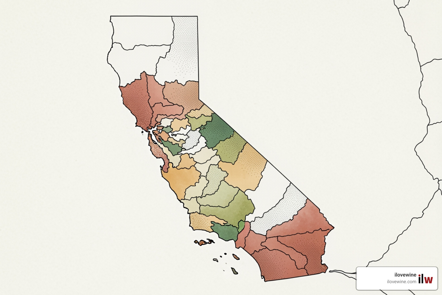 California wine regions map: Uncork 5 Golden Gems