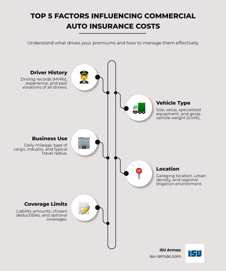 Commercial auto insurance rates: Master 5 Key Factors