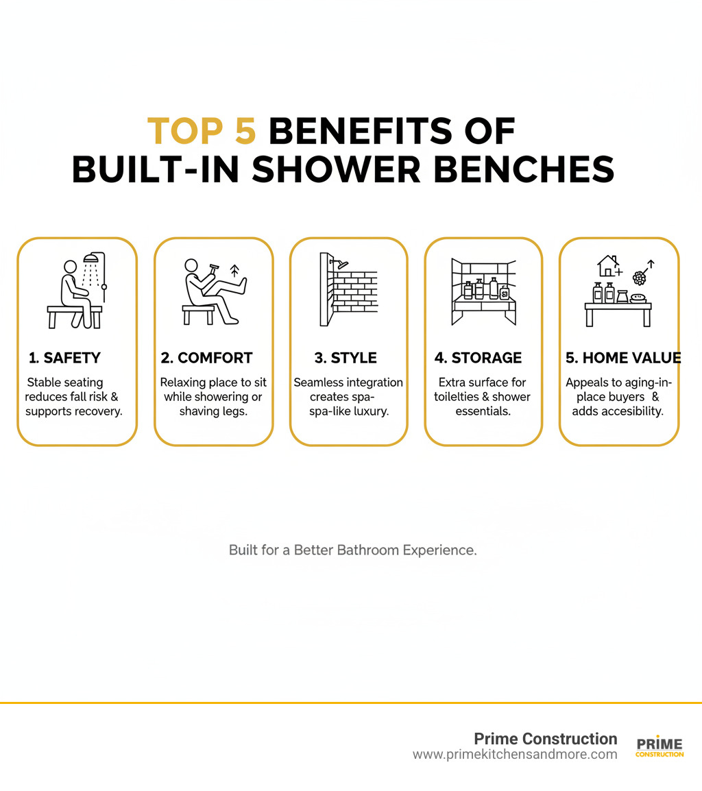 Built-In Shower Bench: Top 5 Ultimate Benefits