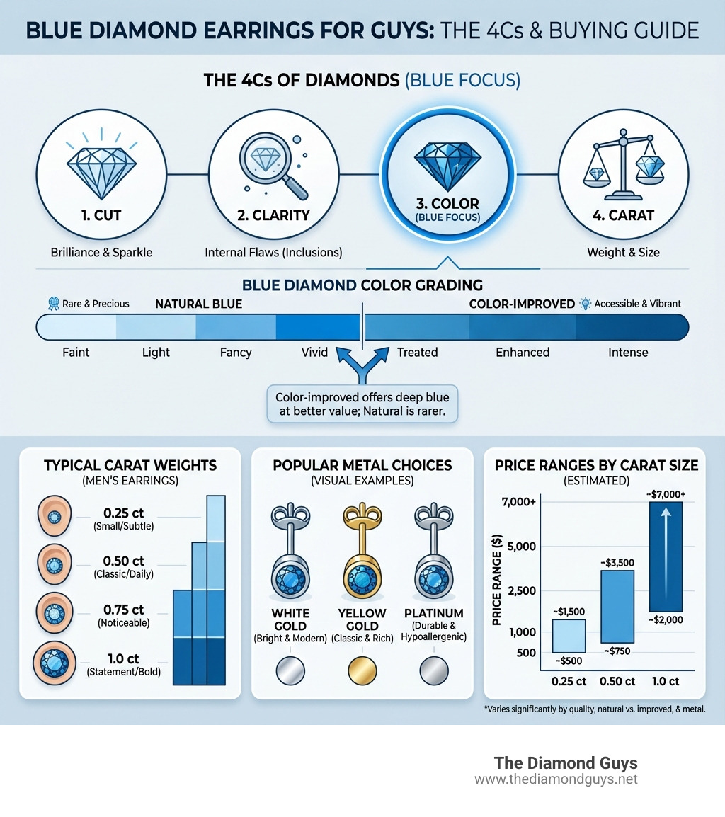 Blue Diamond Earrings for Guys: Ultimate 2025 Guide – The Diamond Guys