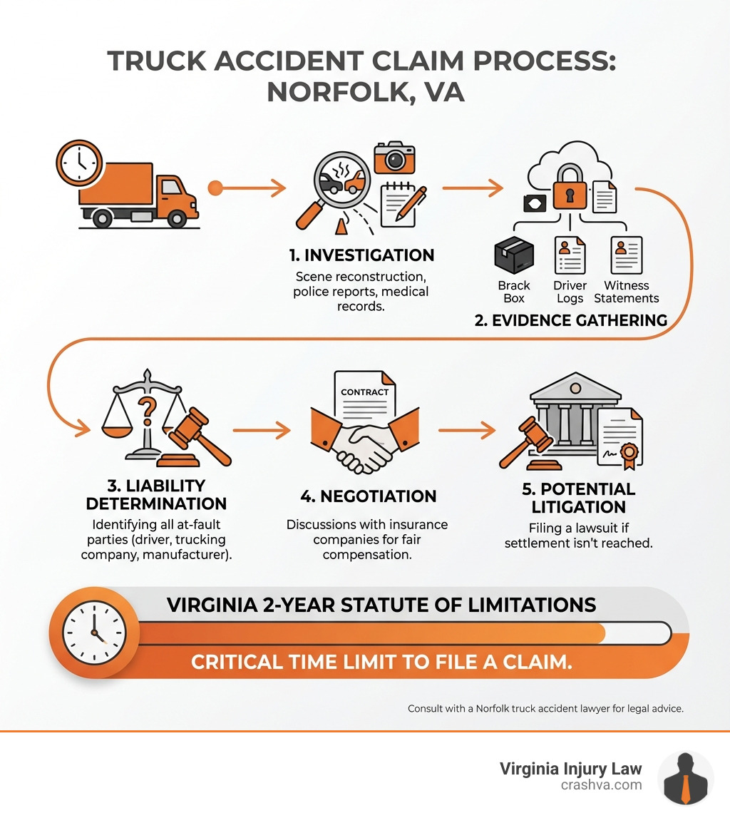 Abogado de accidentes de camiones en Norfolk: Primero en Justicia