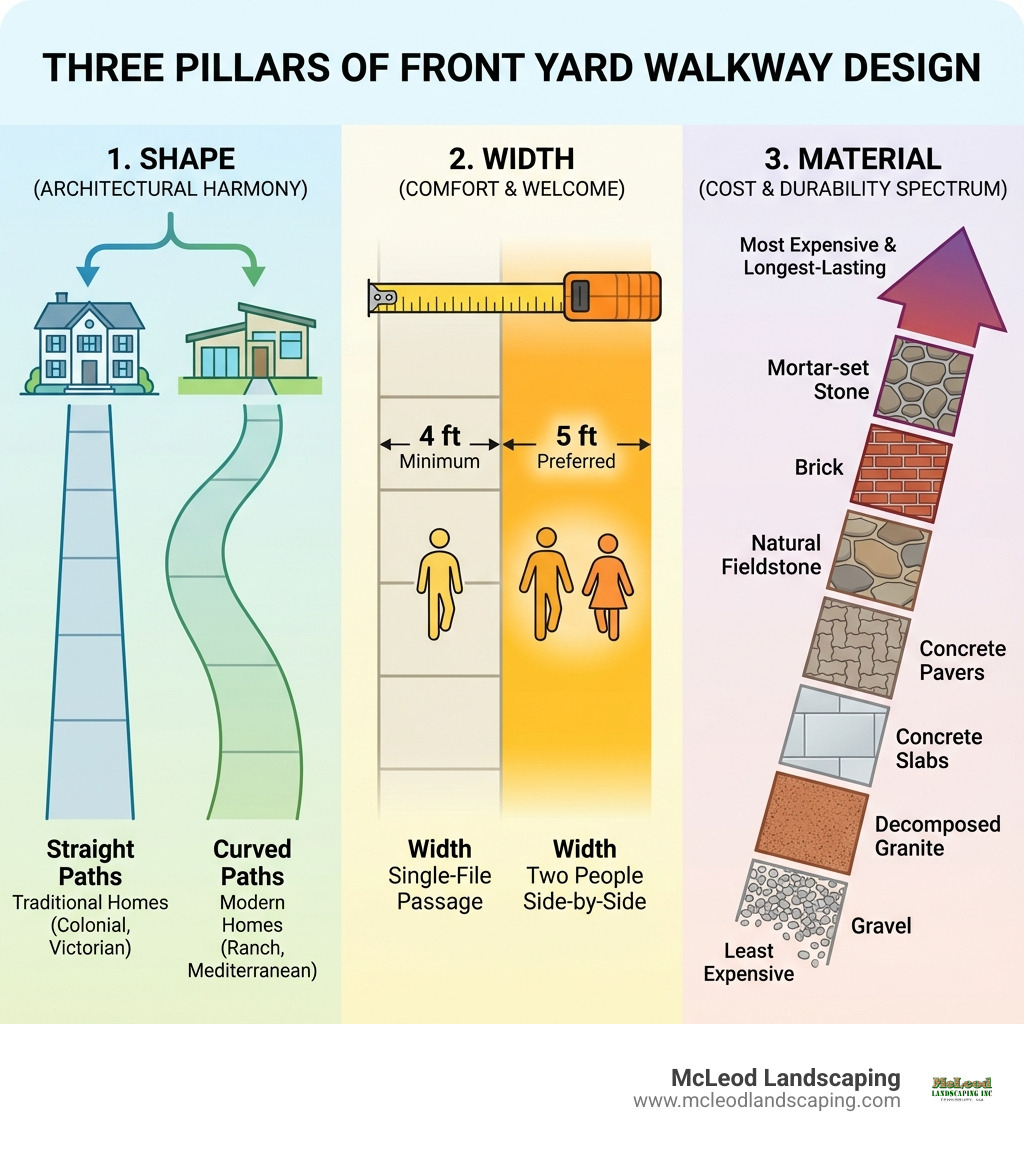 Front Yard Walkway Design: 3 Perfect Ideas