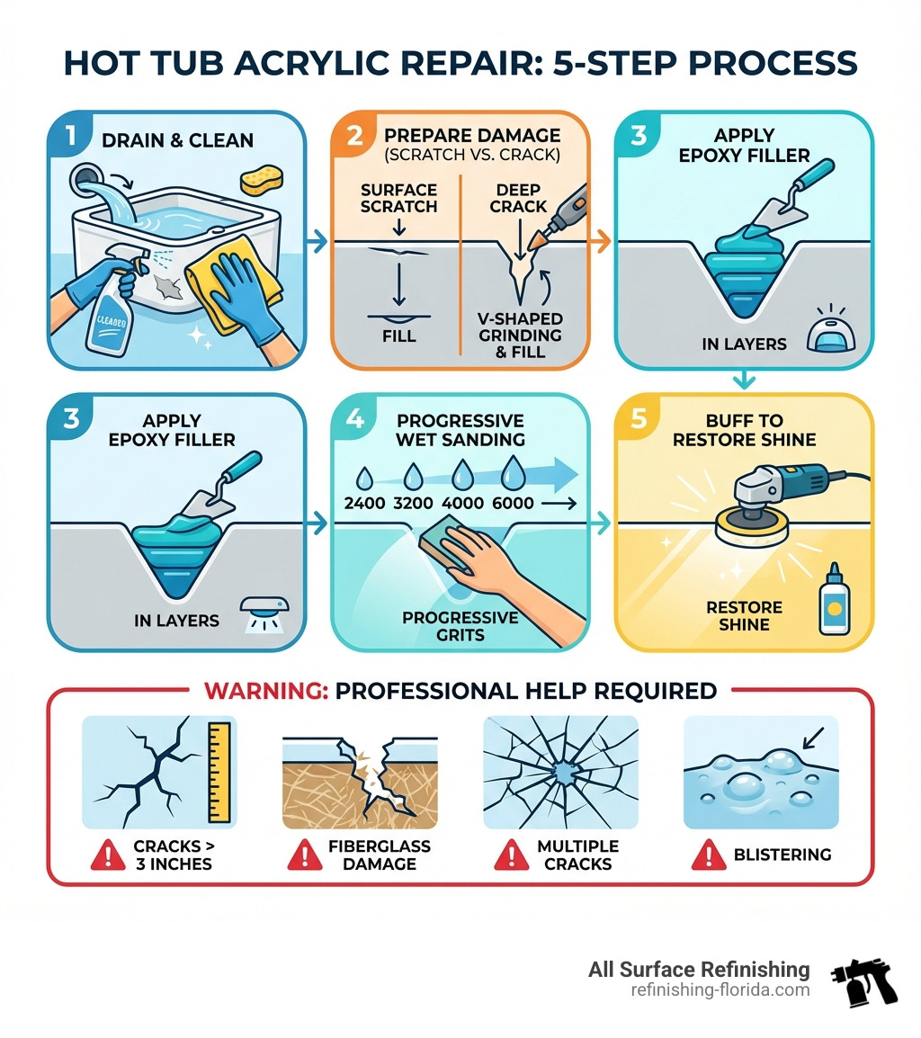 Hot tub acrylic repair: Flawless Fix 2025