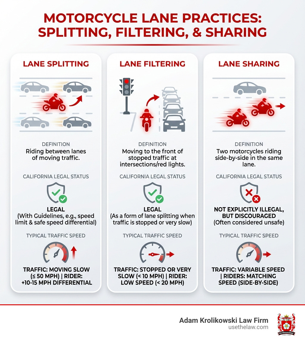 Motorcycle lane splitting accident: Crucial 2025 Guide