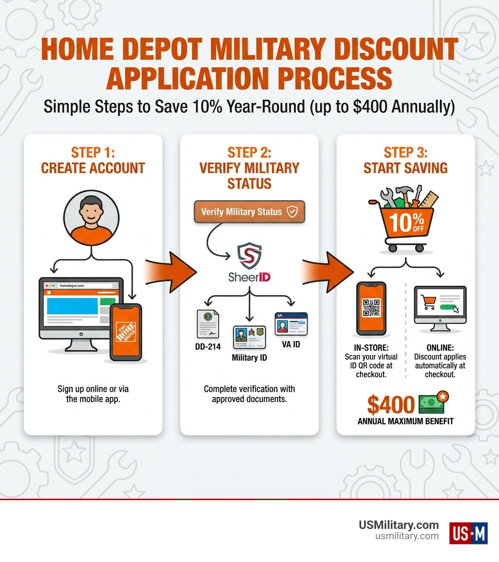Apply for Home Depot Veterans Discount: 10% Easy Savings