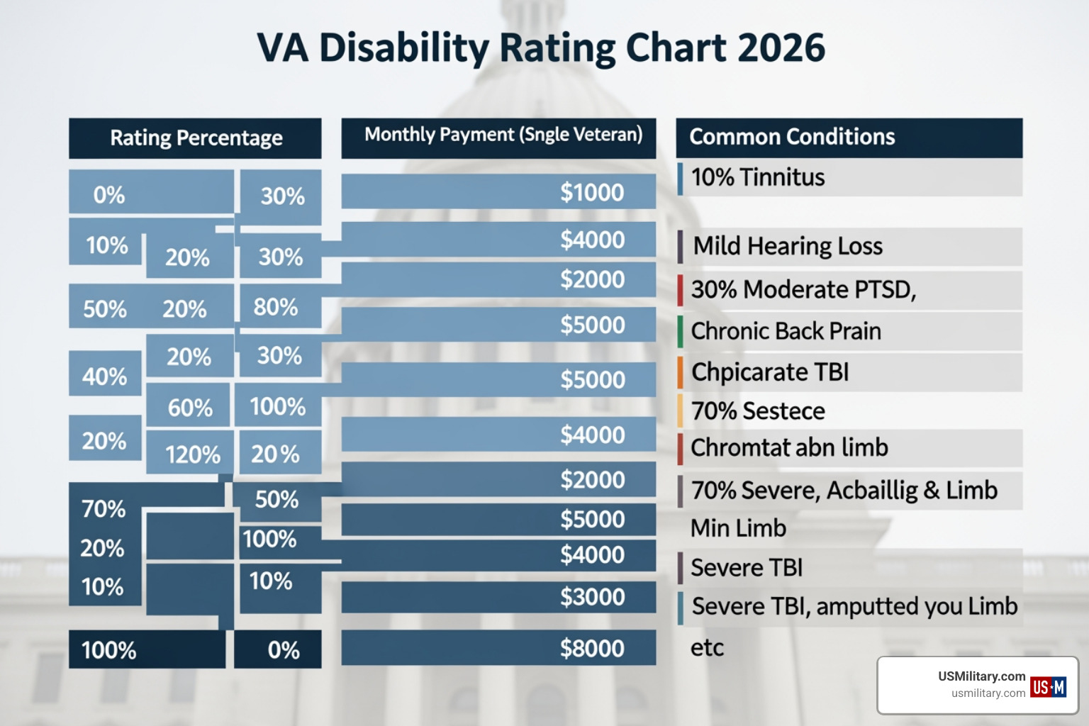 va disability rating chart 2026: Unlock Your Max 2.8%