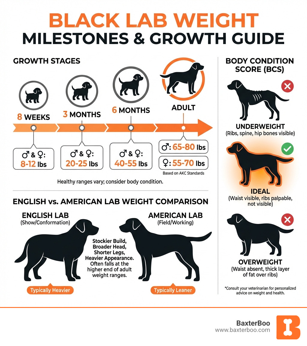 How Much Should a Black Lab Weigh | BaxterBoo