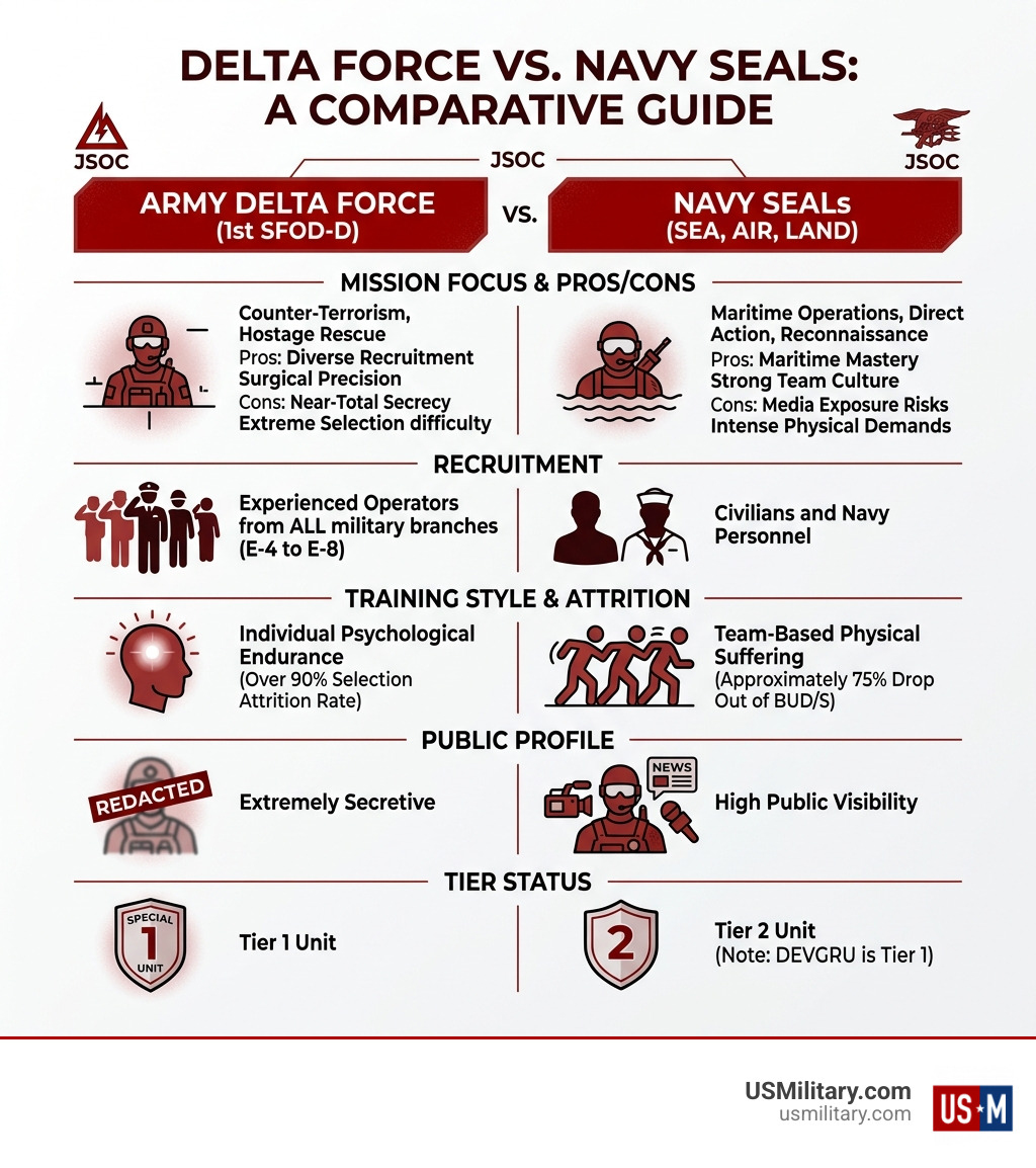 Pros and Cons Of Army Delta Force vs Navy SEALs 2026