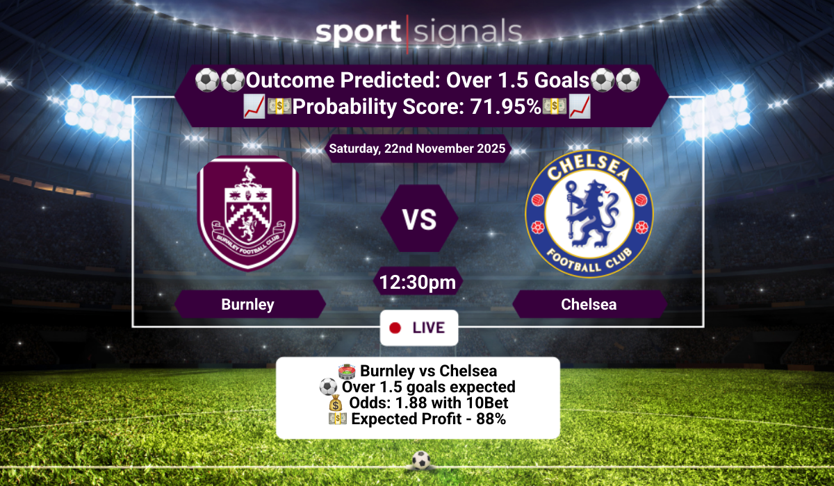 Burnley vs Chelsea Over 1.5 Goals Bet Prediction
