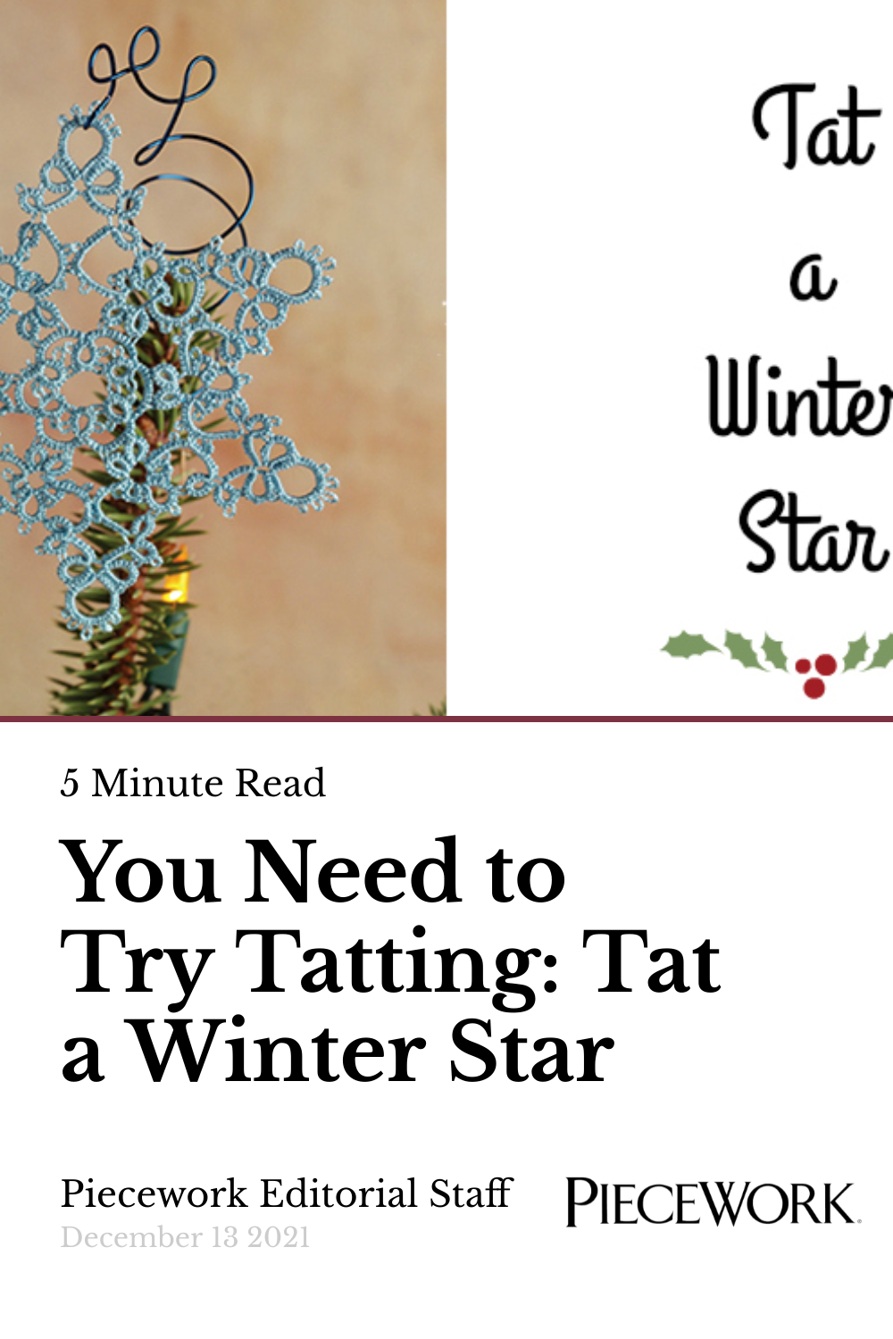 You Need to Try Tatting: Tat a Winter Star | PieceWork
