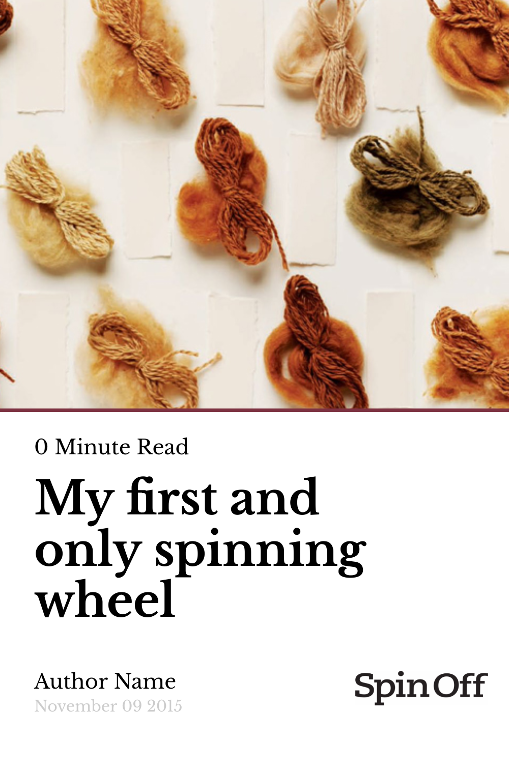 My first and only spinning wheel | Spin Off