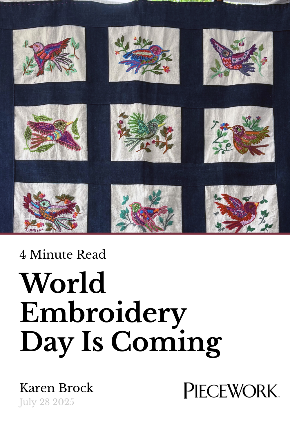 World Embroidery Day Is Coming | PieceWork