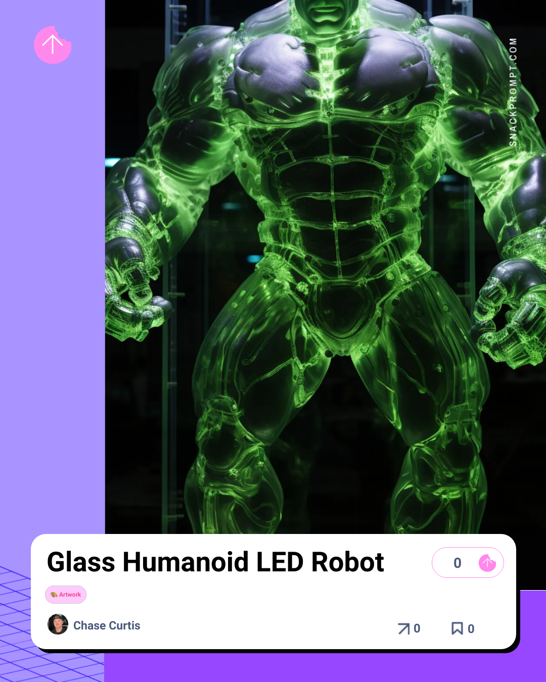 Glass Humanoid LED Robot | Snack Prompt