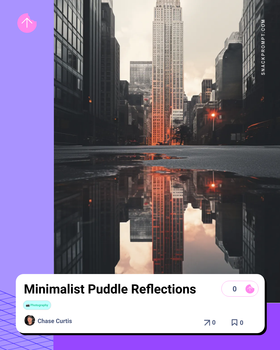 Minimalist Puddle Reflections | Snack Prompt